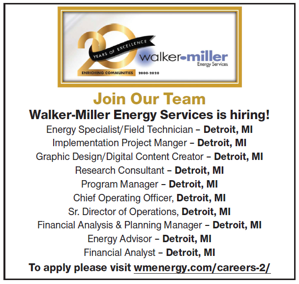 HELP WANTED: Walker Miller Energy Services | The Michigan Chronicle