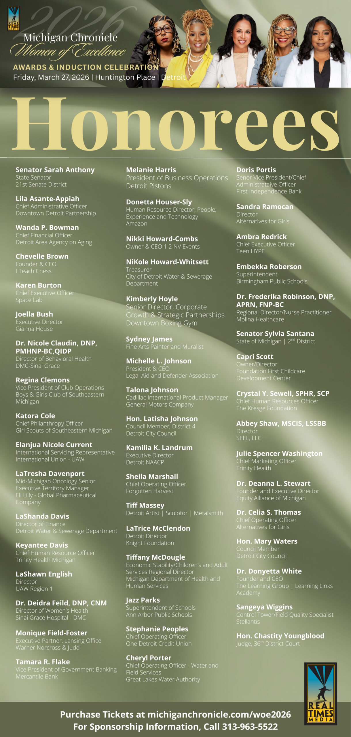 The List Is Out: 2026 Michigan Chronicle Women of Excellence Honorees ...